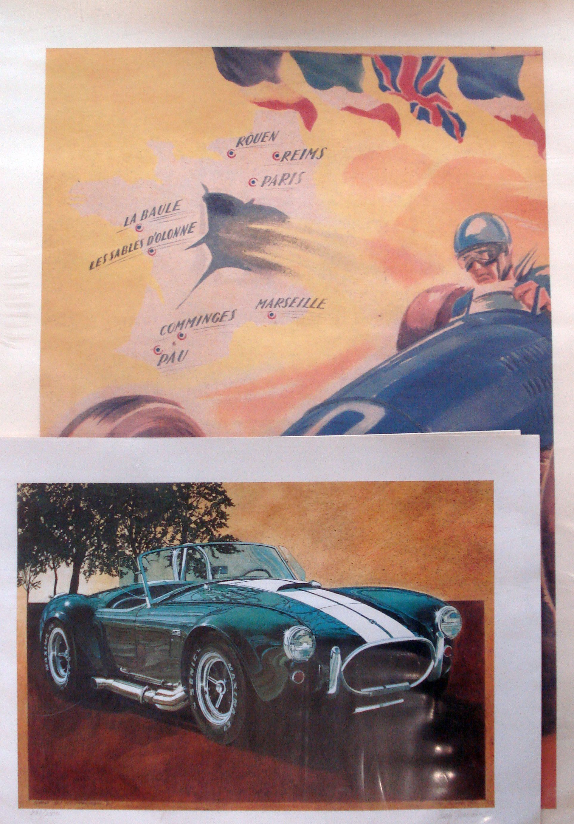 Bonhams Cars : Six motoring posters and prints,