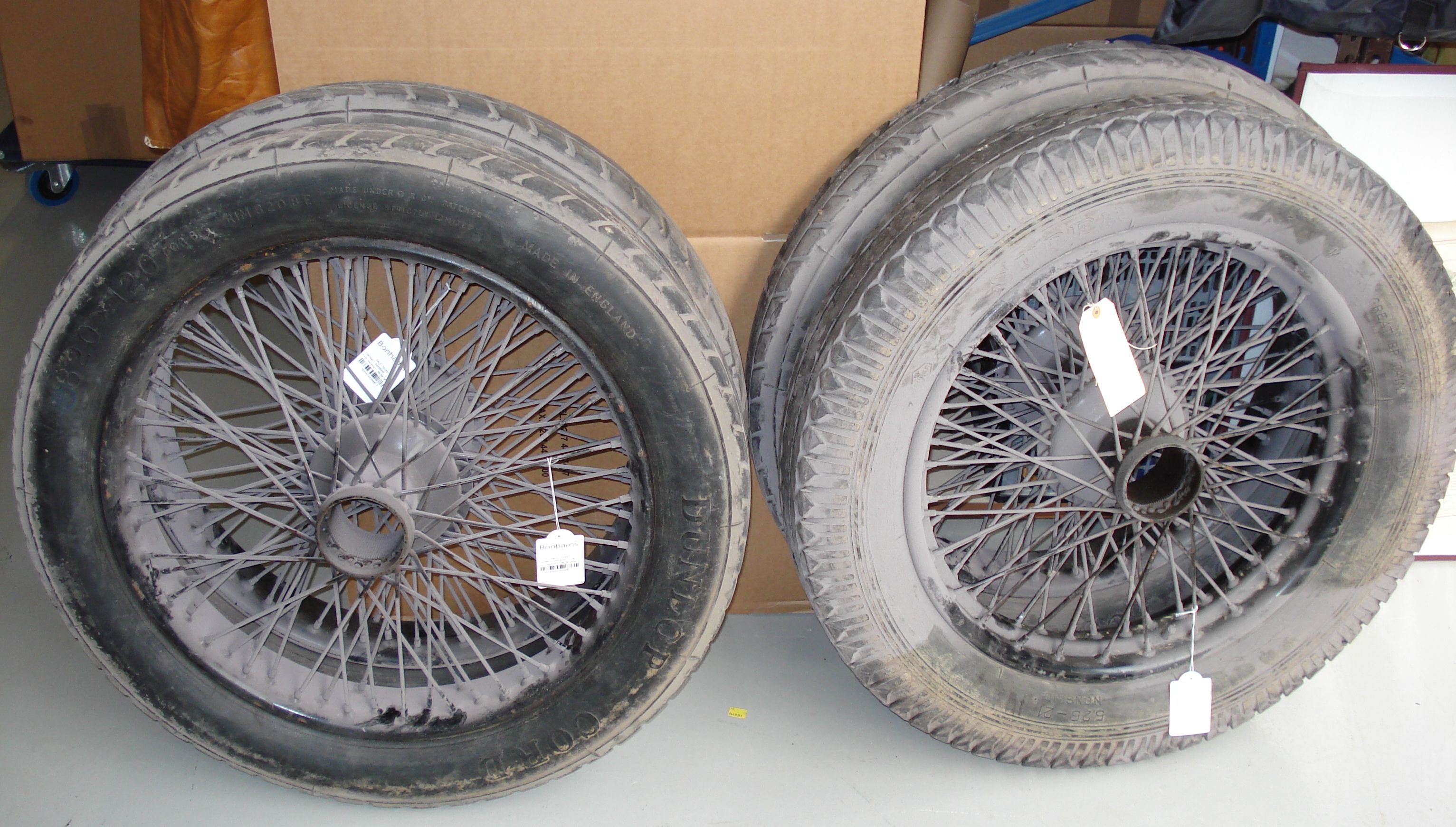 Bonhams Cars : Four wire wheels,