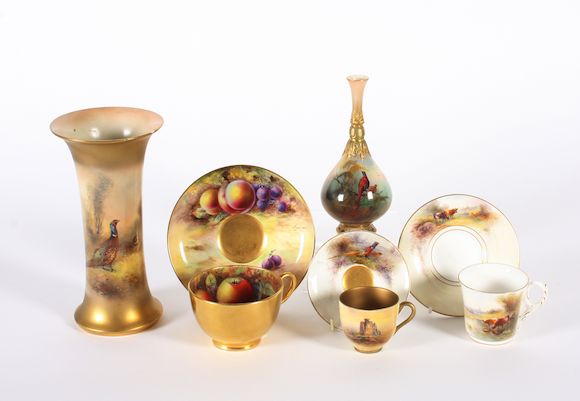 Bonhams : A small Royal Worcester vase by Joseph Southall, a vase by ...