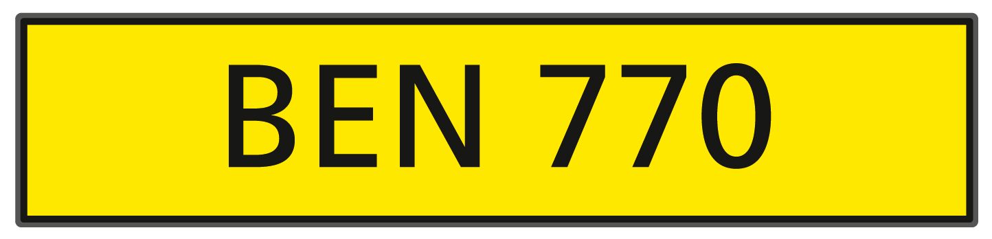 Bonhams Cars : The registration number 'BEN 770',