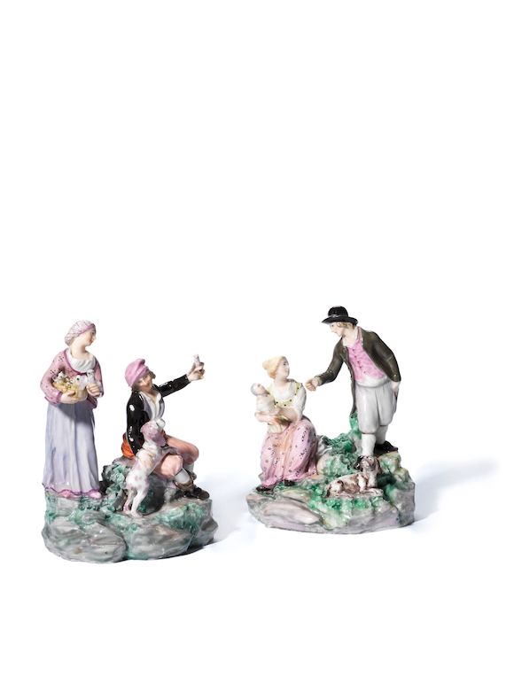 Bonhams : Four Naples, Real Fabbrica Ferdinandea, pastoral figure groups, circa 1790-1795