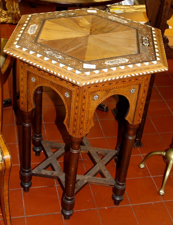 Bonhams : A Middle Eastern inlaid octagonal occasional table with ...
