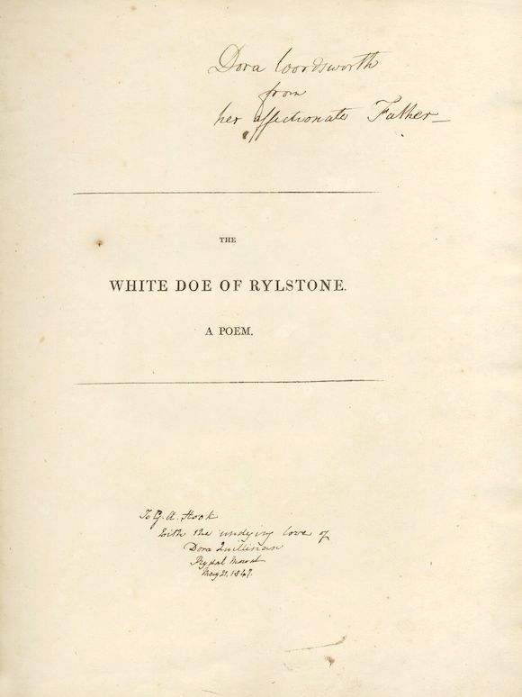 Bonhams : WORDSWORTH (WILLIAM) The White Doe of Rylstone; or the Fate ...