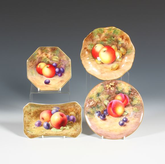 Bonhams : Four small Royal Worcester 'Painted Fruit' pieces by ...