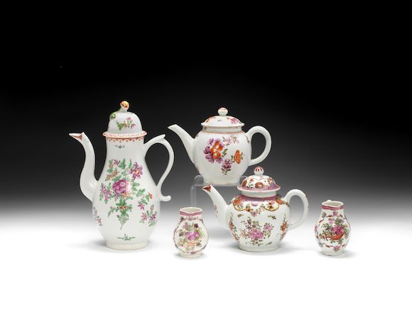 Bonhams : A Lowestoft coffee pot and cover, circa 1780