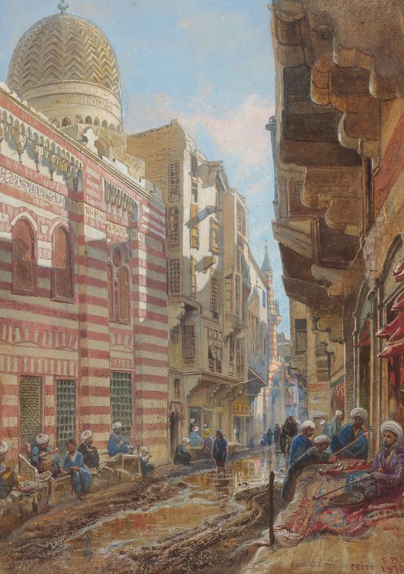 Bonhams : Frank Dillon (British, 1823-1909) A street in Cairo