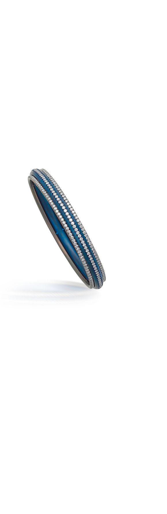 Bonhams : A titanium diamond bangle, by KAZZ
