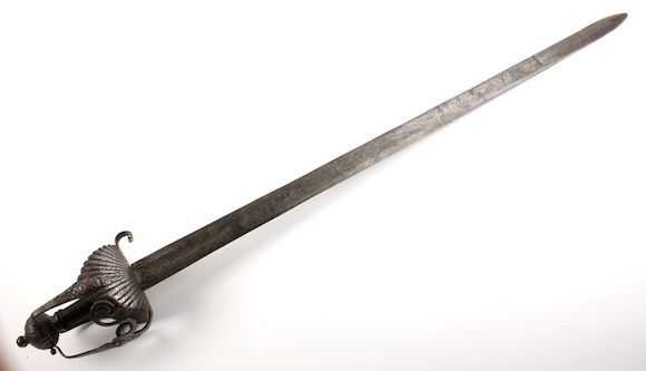 Bonhams : A 17th Century 'Mortuary' Hilted Broadsword