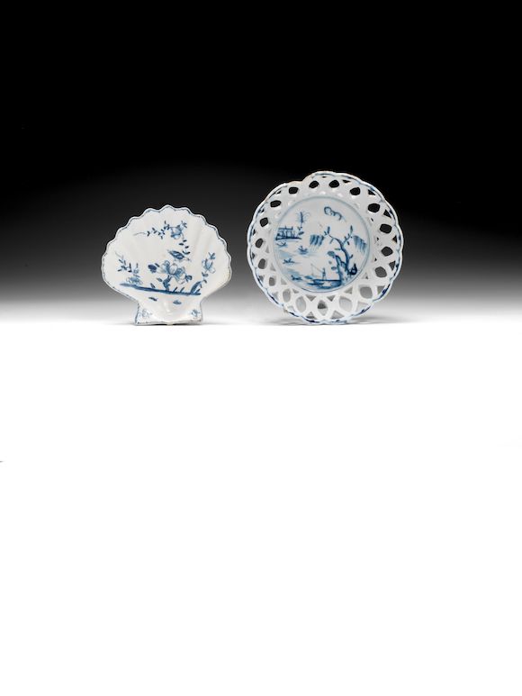 Bonhams : An early Lowestoft shell dish, circa 1757-59
