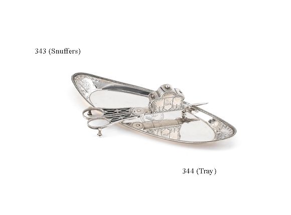 Bonhams : A pair of George III silver scissor snuffers, by Robert ...