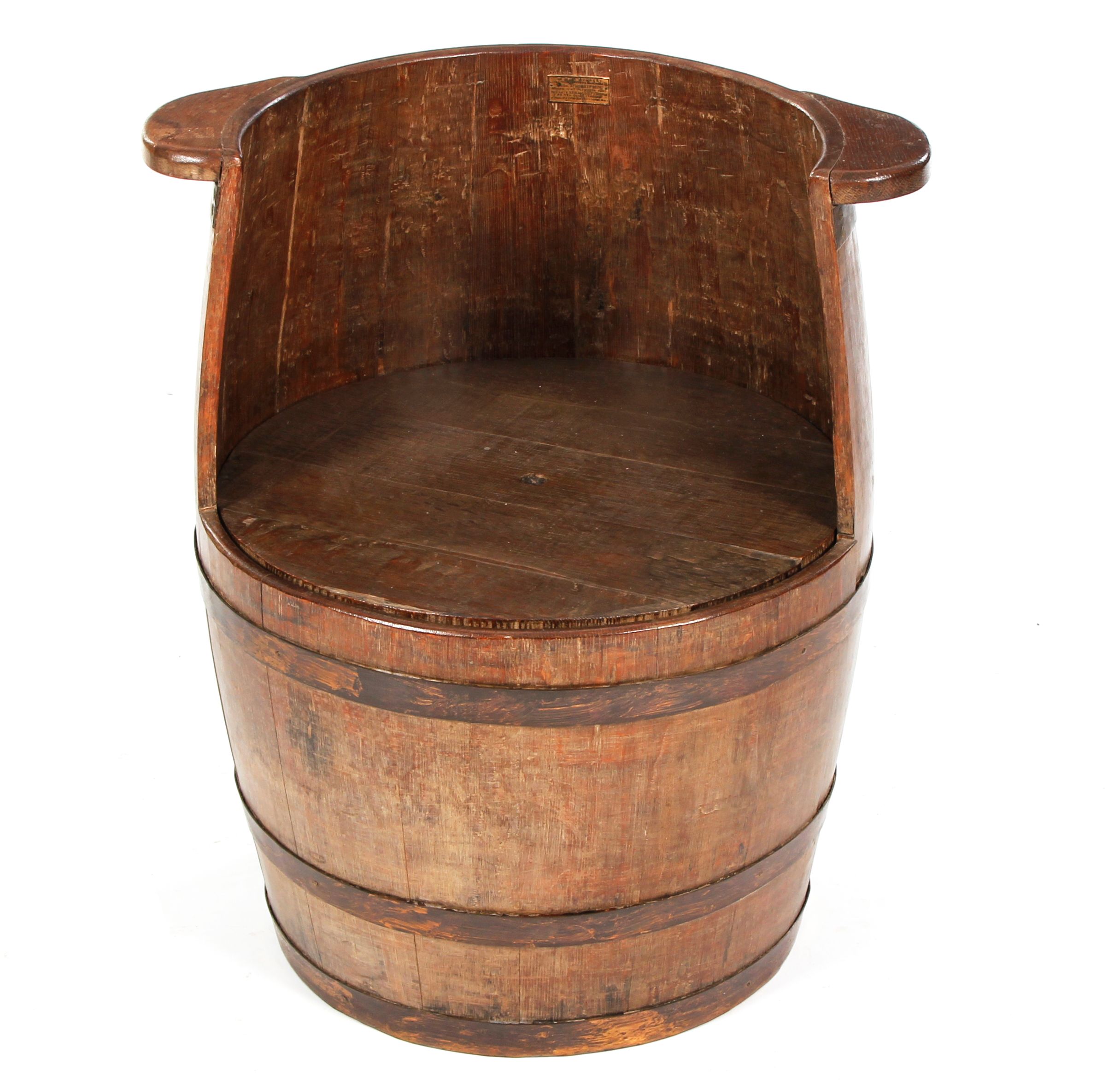 An early 19th Century oak coopered-barrel, from H.M.S. GANGES ...