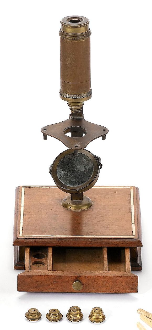Bonhams : A compound monocular microscope, Continental, early 19th century,