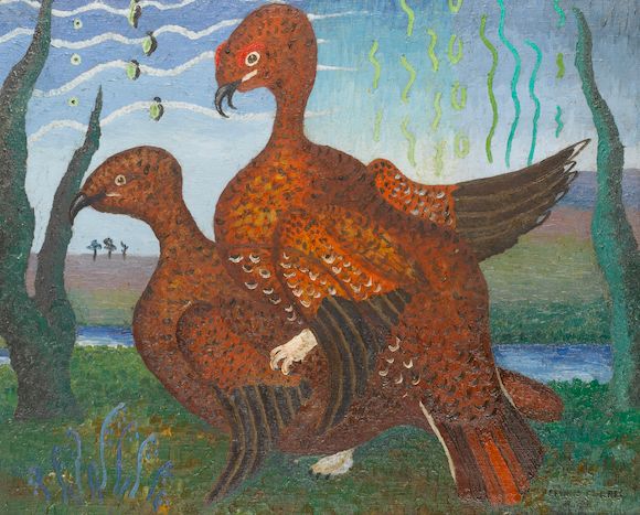 Bonhams : Sir Cedric Morris (British, 1889-1982) Red Grouse 51 x 61 cm ...