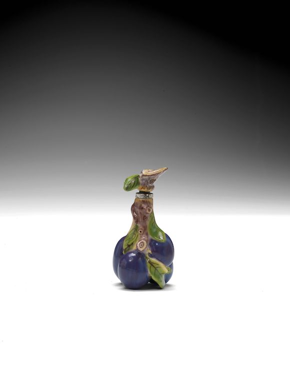 Bonhams : A rare Chelsea scent bottle and stopper, circa 1755