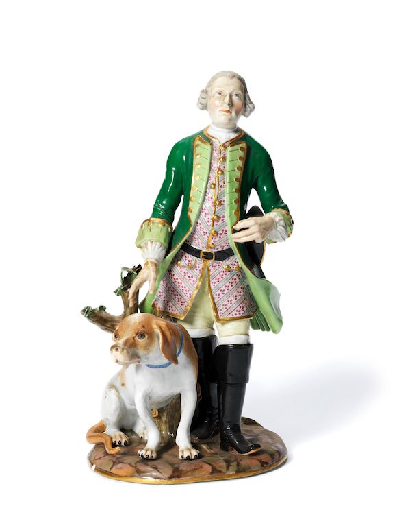 Bonhams : A Meissen figure of the huntsman Johann Georg Wentzel with ...