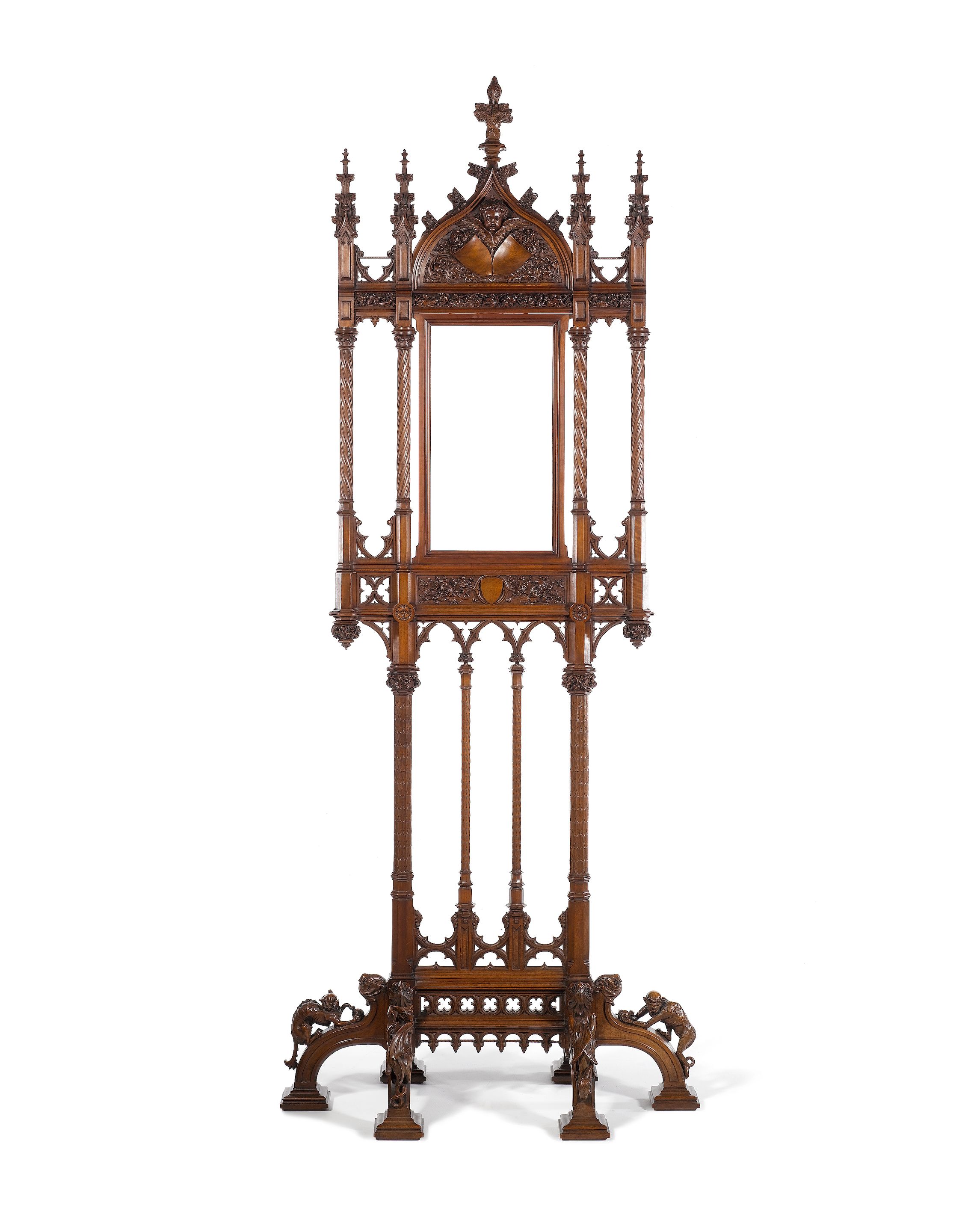 Bonhams : A late 19th century carved walnut Neo-Gothic architectural ...
