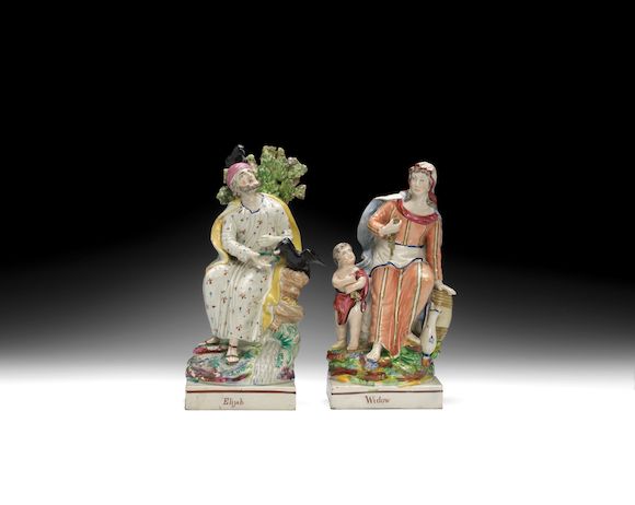 Bonhams : A pair of Ralph Wood II figures of Elijah and the Widow, and ...