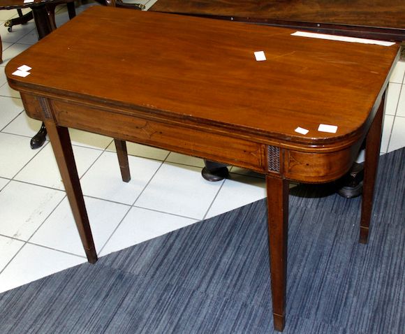 Bonhams : A 19th Century mahogany 'D' shaped card table