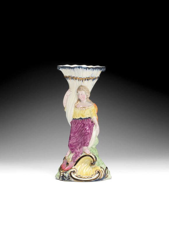 Bonhams : A Turner figural pearlware vase, circa 1790-1800