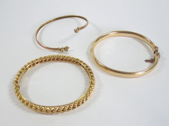 Bonhams : A collection of three bangles