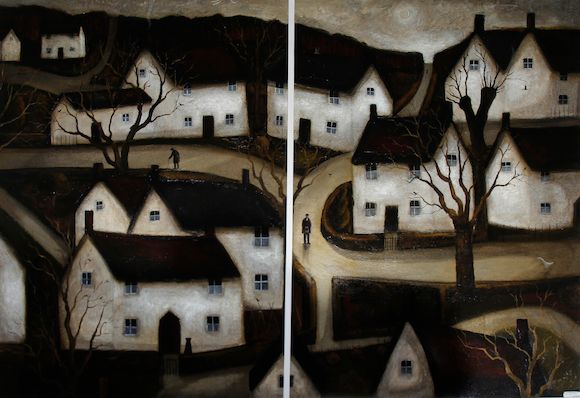 Bonhams : John Caple (British, born 1966) Twilight Village (overall size)