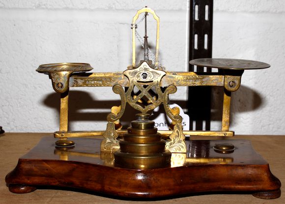 Bonhams : A Victorian set of brass letter scales