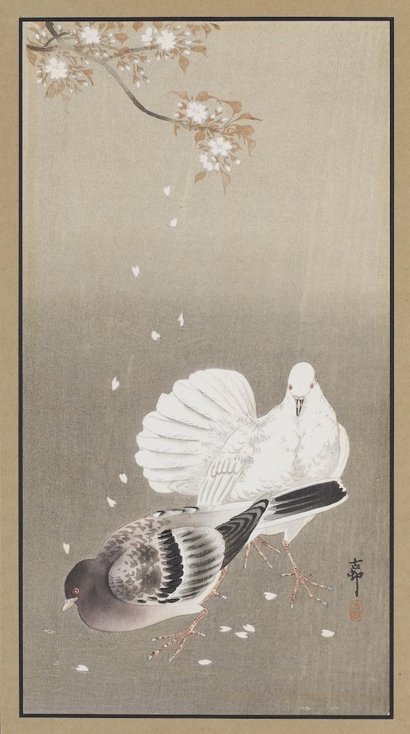 Bonhams : Seven kacho-ga picures, all Koson or Koson-style