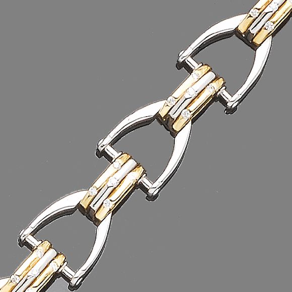 Bonhams : A gold and diamond bracelet, by Cedric Jones