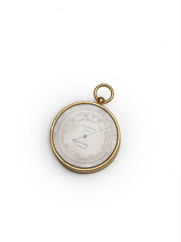 Bonhams : A 19th century double-sided aneroid barometer and thermometer ...