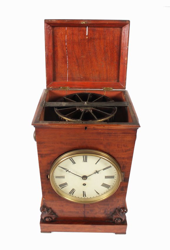 Bonhams : A Victorian mahogany cased night-watchman's timepiece,
