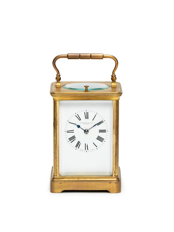 Bonhams : An early 20th century French brass carriage clock Retailed by ...