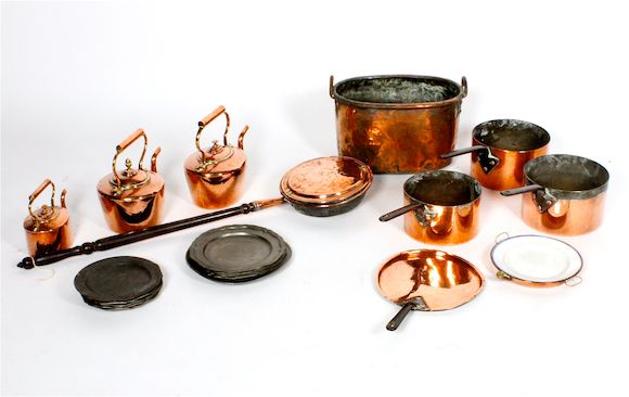 Bonhams : A small quantity of copperware