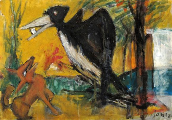 Bonhams : Marcel Janco (Romanian/Israeli, 1895-1984) 'The Crow and the ...
