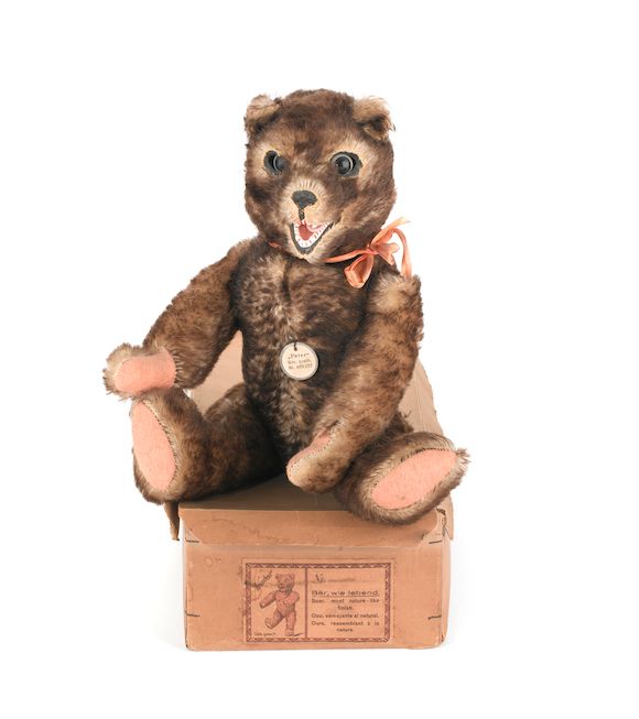 Bonhams : Rare boxed 'Peter' Teddy bear, German circa 1925