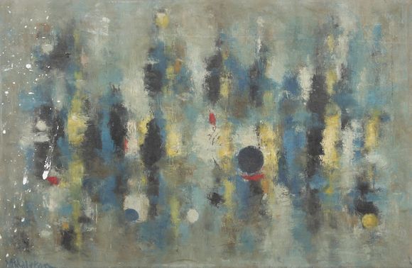 Bonhams : Derek Middleton (1928-2002) 'Lunar Landscape' 54 x 81cm.