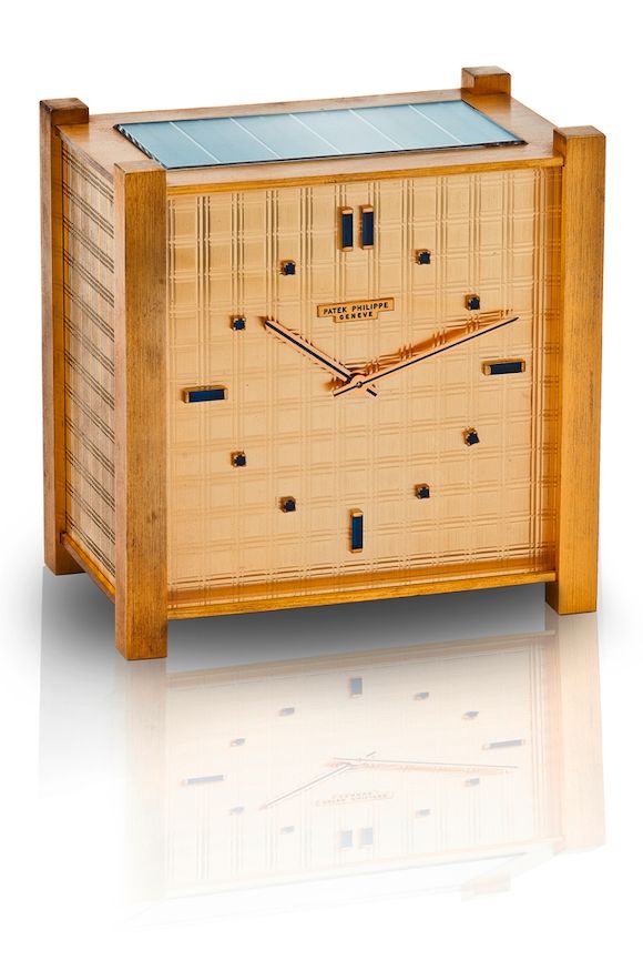 Bonhams : Patek Philippe. A fine and rare brass solar desk clock Ref ...