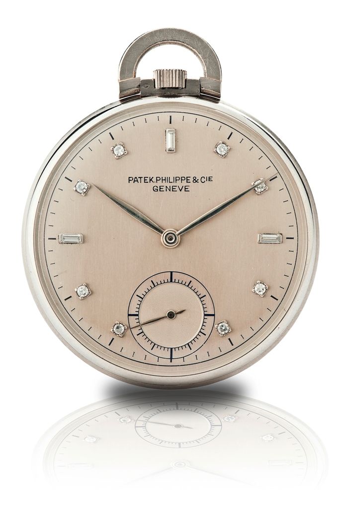 Bonhams : Patek Philippe. A fine platinum PT950 manual wind openface ...