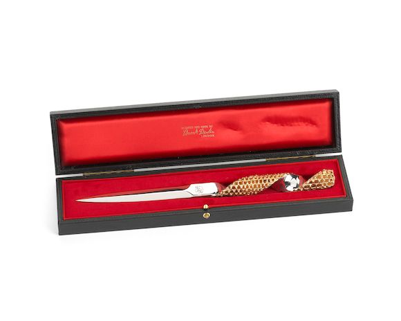 Bonhams : STUART DEVLIN : A cased silver and silver-gilt paper knife ...