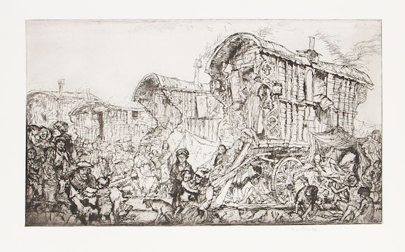 Bonhams : Sir Frank Brangwyn, R.A. (British, 1867-1956) Roulottes ...