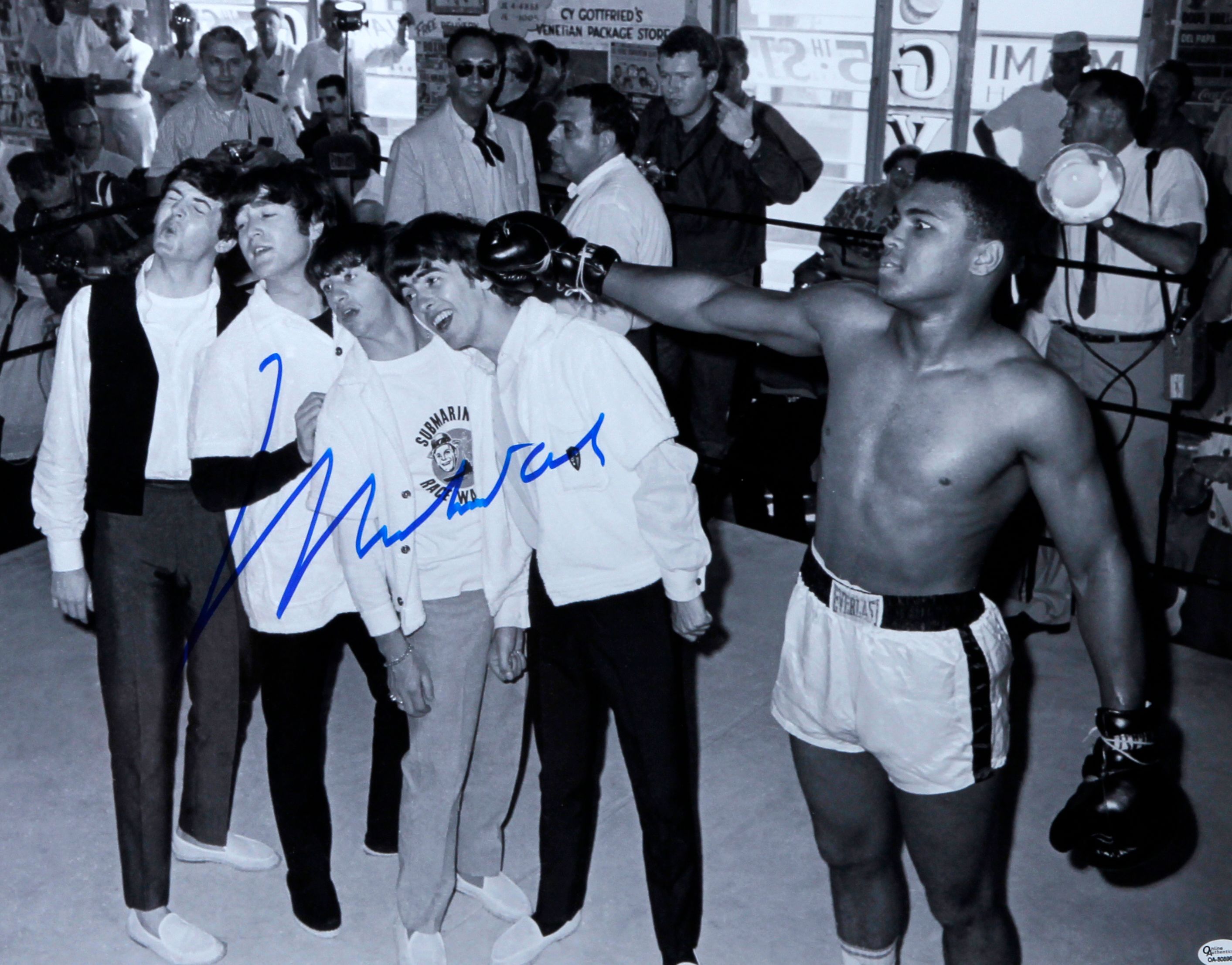 Bonhams : Muhammad Ali hand signed picture with the Beatles