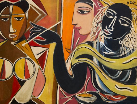 Bonhams : George Keyt (Sri Lanka, 1901-1993) Artist with Models,
