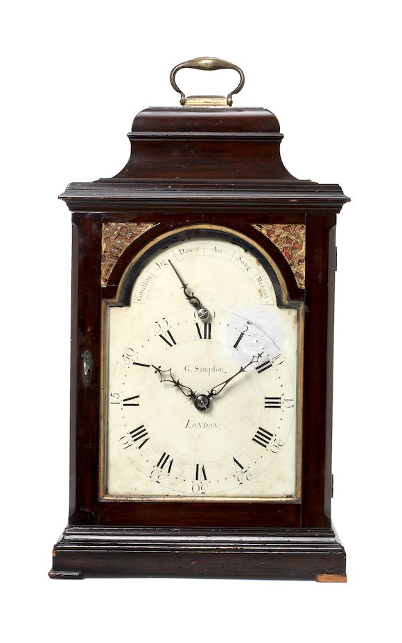 Bonhams : A late 18th century ebonised musical bracket clock