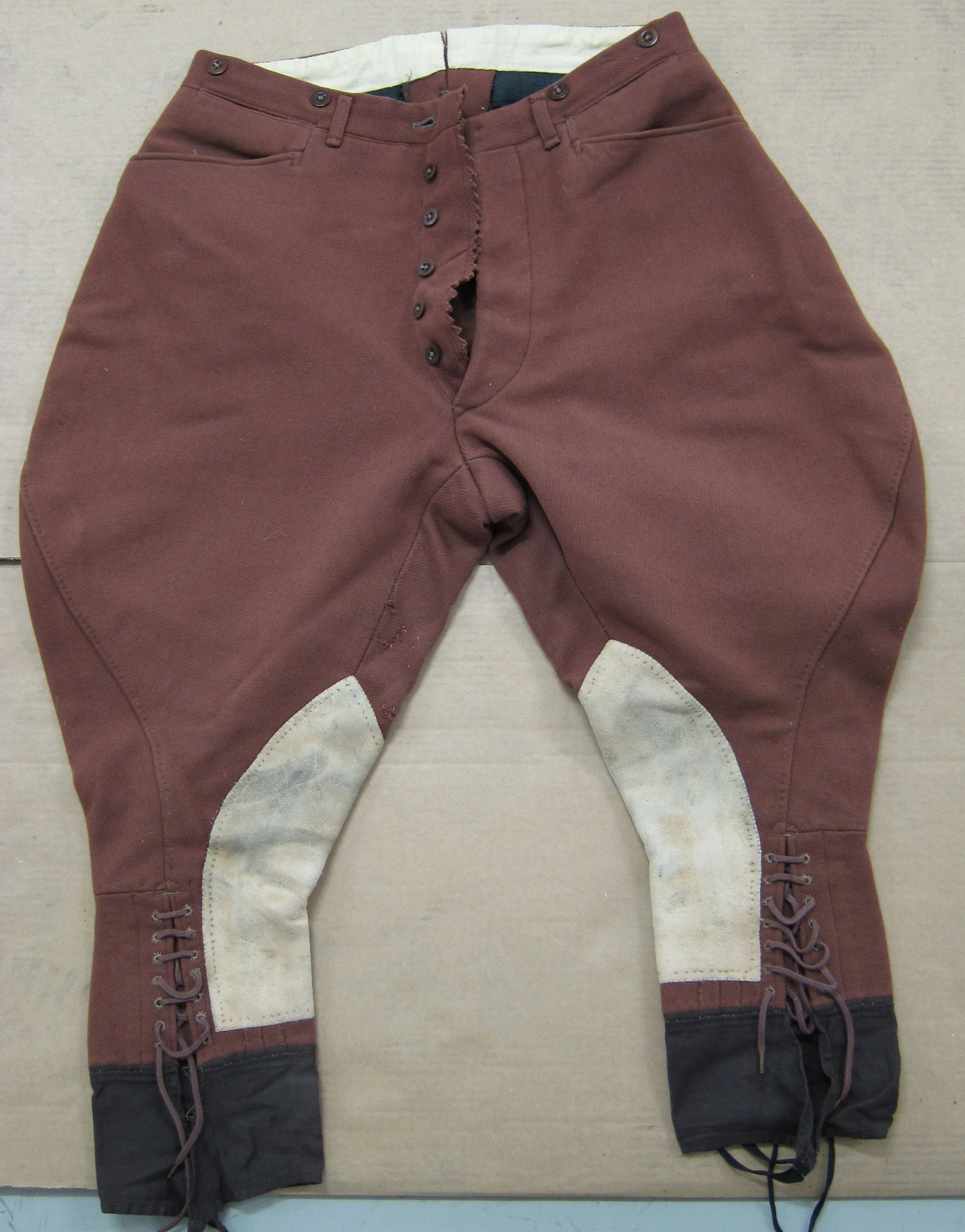 Bonhams Cars : A pair of brown wool riding jodhpurs,
