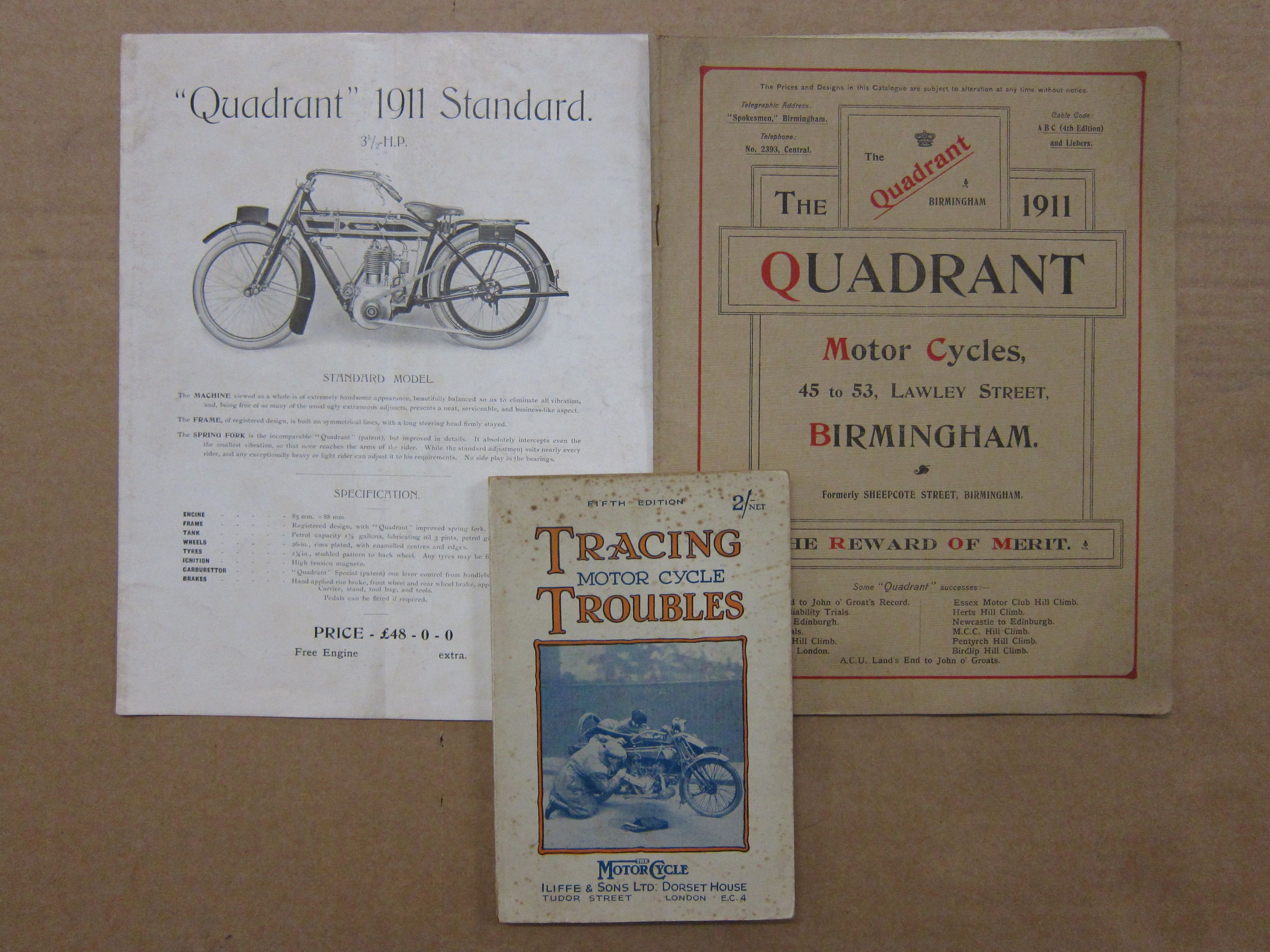 Bonhams Cars : A lot of Quadrant motorcycle ephemera,