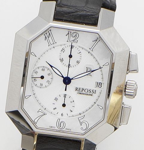 Bonhams : Repossi. A stainless steel automatic calendar ...