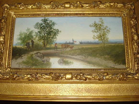 Bonhams : G. Salvi (Italian) Figure with cattle; and a companion,