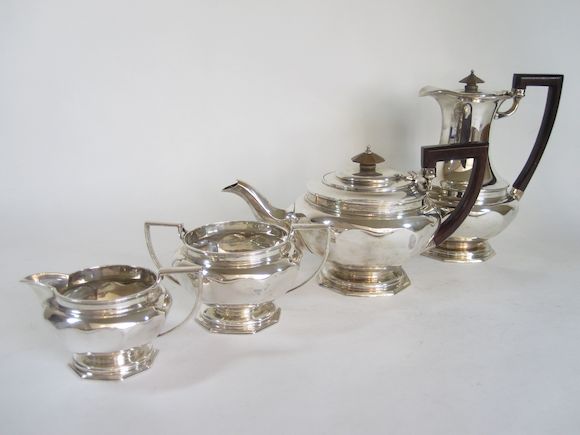 Bonhams : A four piece silver tea service By C W Fletcher & Son Ltd ...