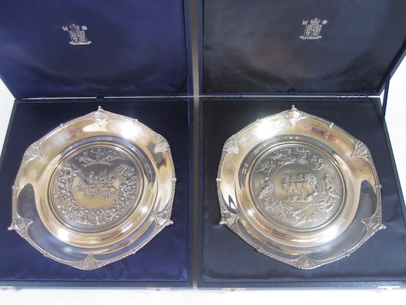 Bonhams : A pair of modern silver plates By Christopher Nigel Lawrence ...