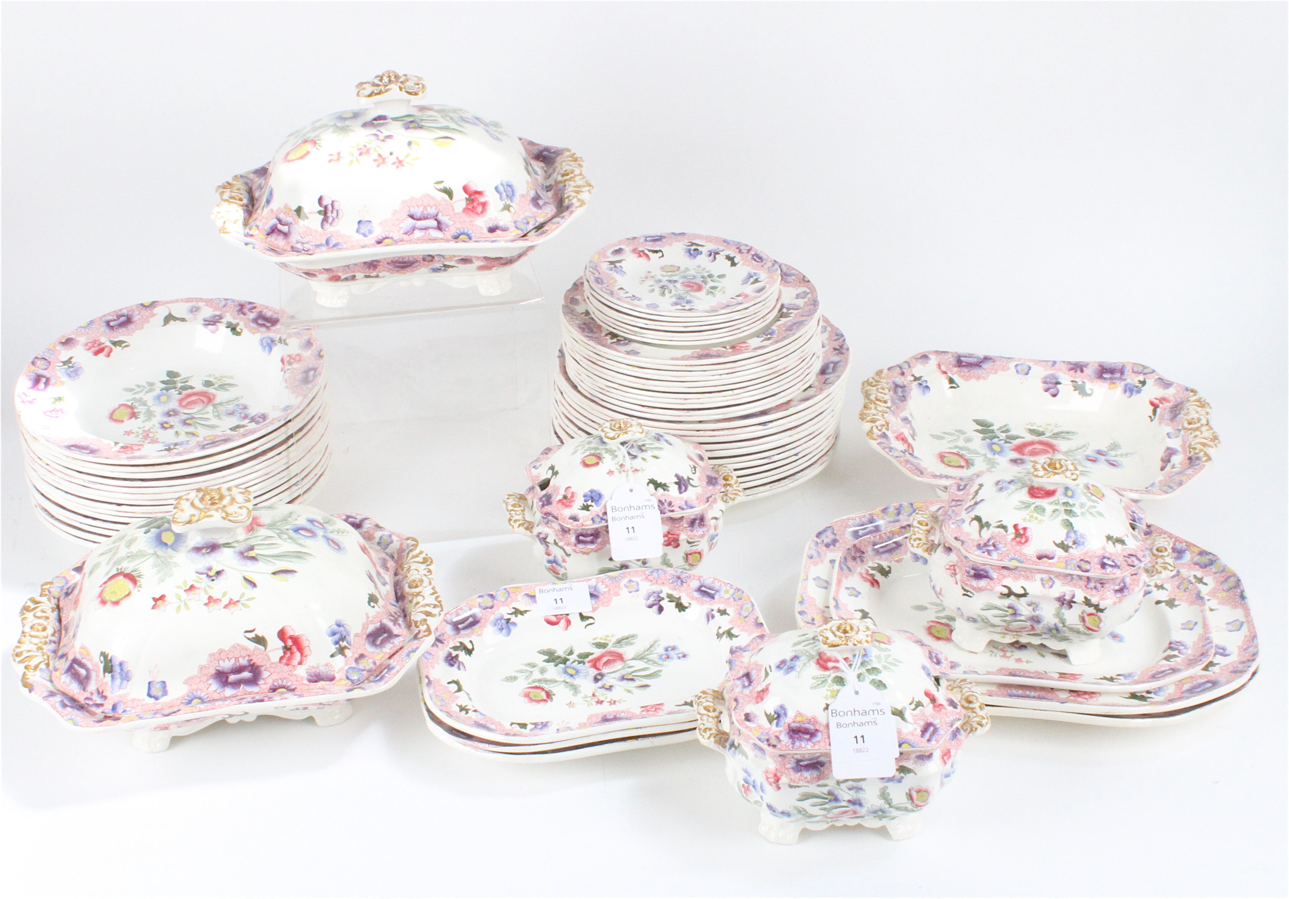 Bonhams : A Spode 'New Fayence' pattern part dinner service Mid-19th ...