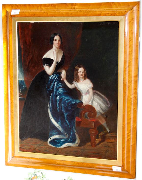 Bonhams : John Oliphant (British?) Portrait of a Lady and her daughter ...
